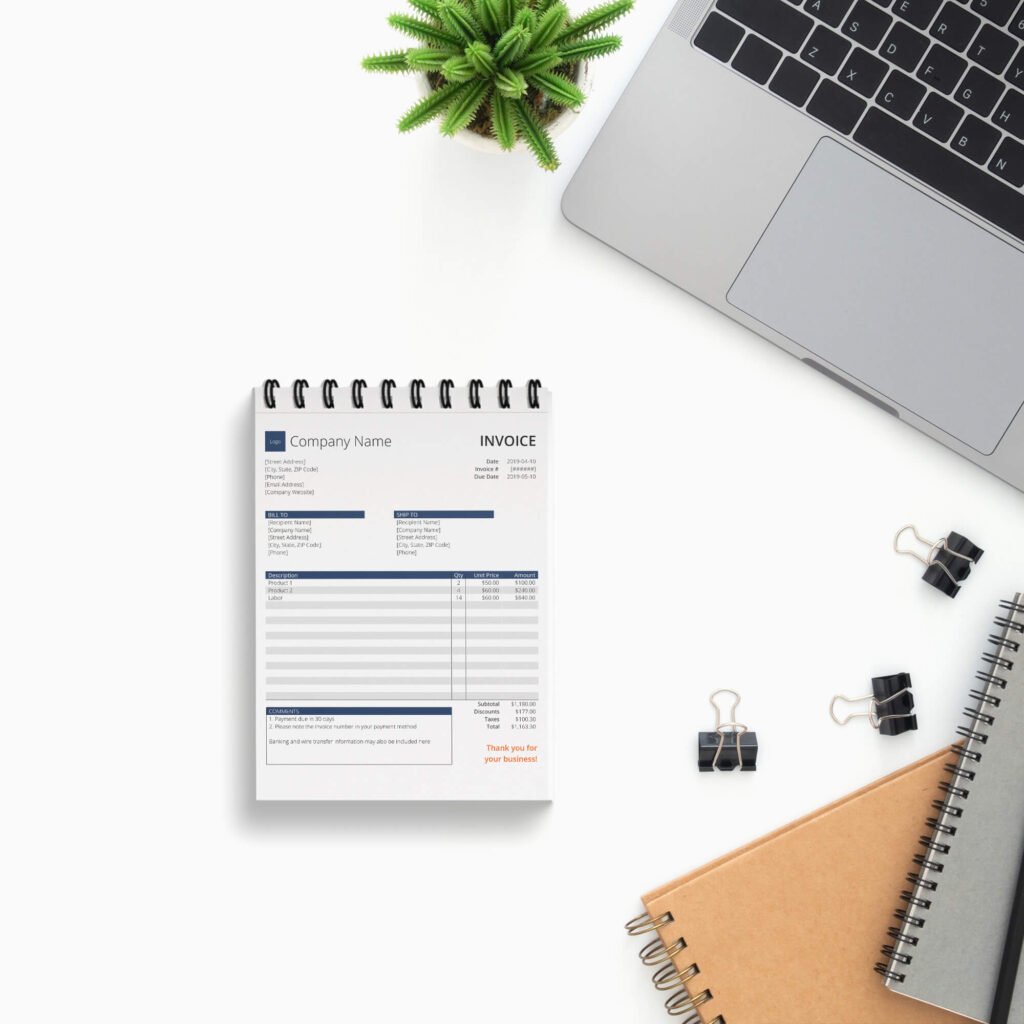 Free Invoice Pad Mockup PSD
