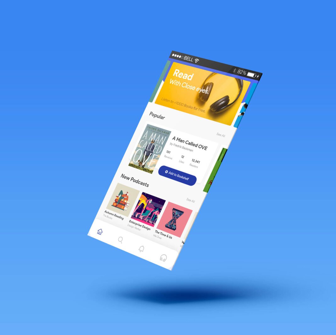 Free Podcast Player Mockup PSD