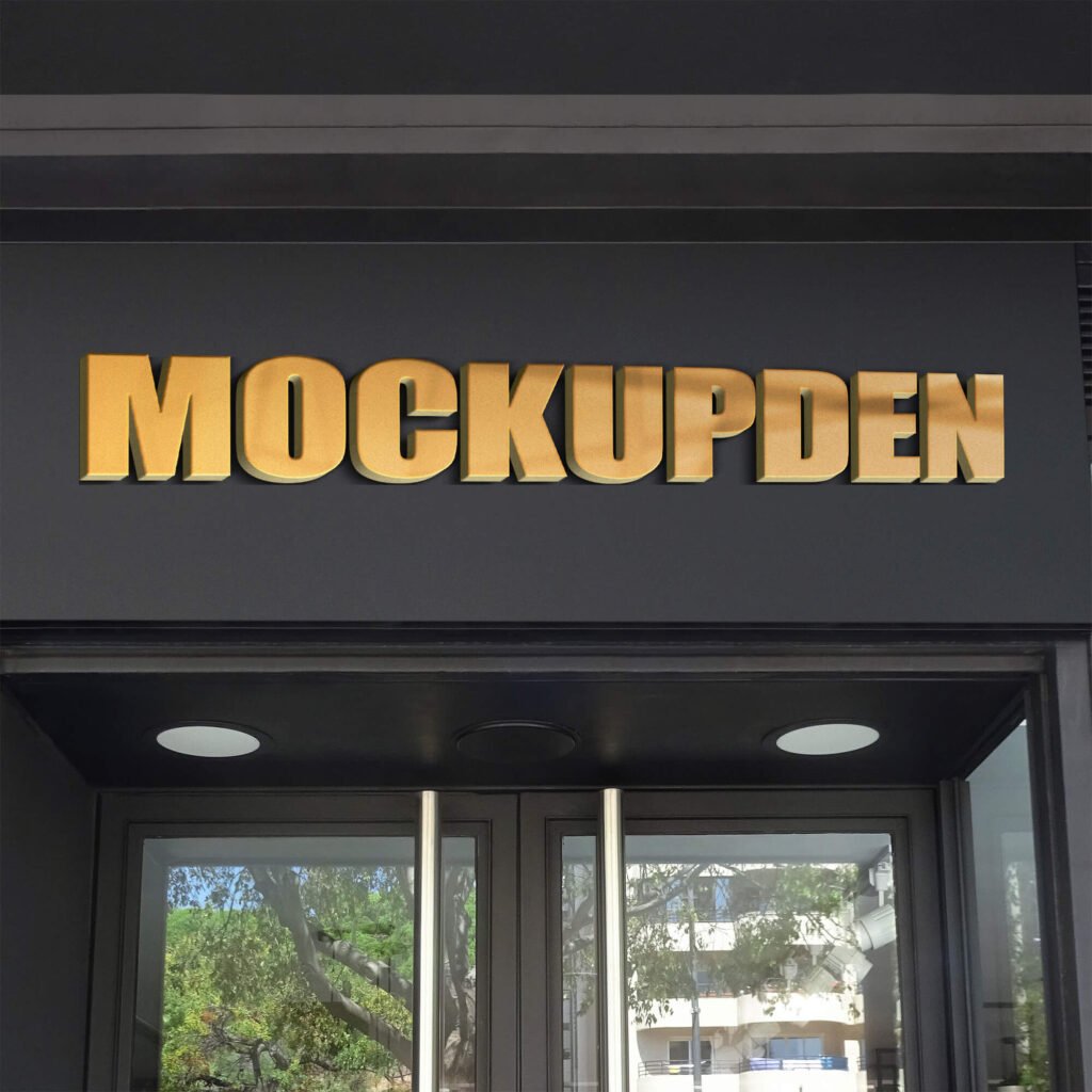 Free Shop Sign Mockup PSD Template - Mockup Den