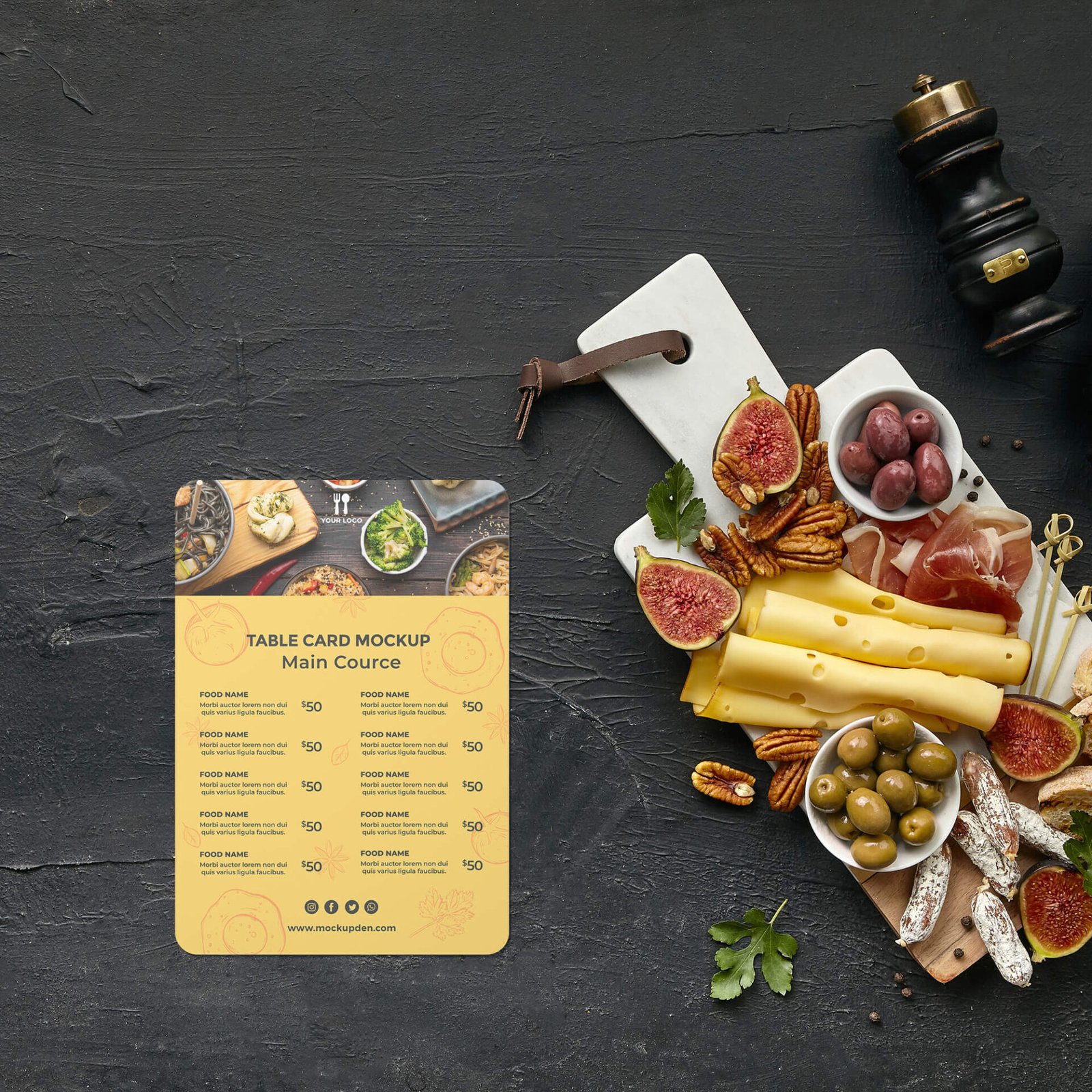 Free Table Card Mockup PSD...