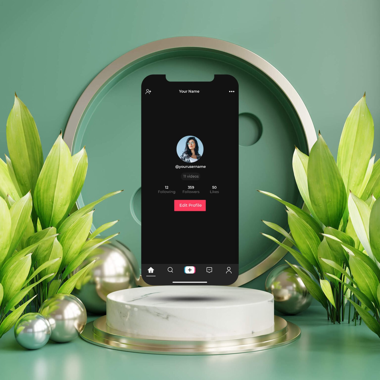 Free Tiktok Profile Mockup PSD