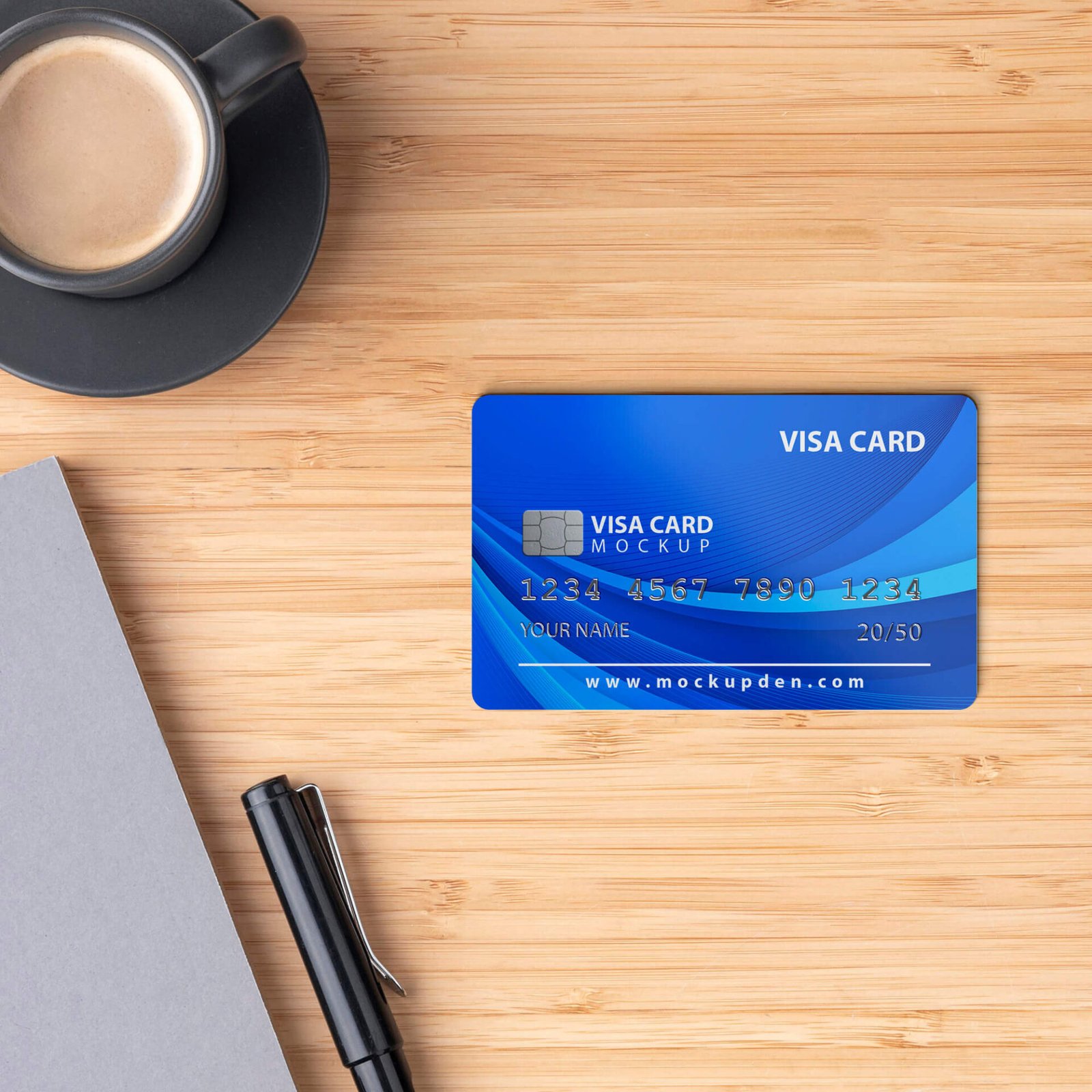 Free Visa Card Mockup PSD