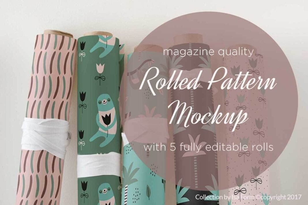 20+ Fantastic Fabric Rolls Mockup PSD Templates - Mockup Den