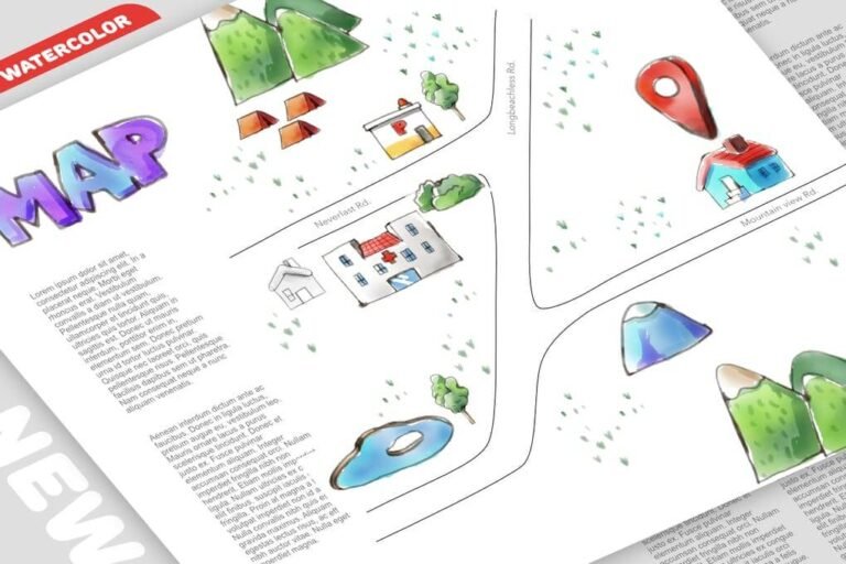 20+ Beautiful Map Mockup PSD Templates - Mockup Den