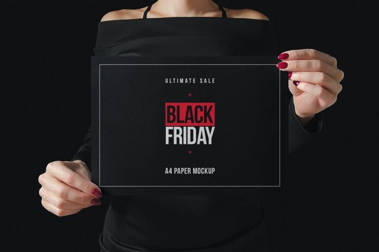 27+ Best Black Paper Mockup PSD Templates - Mockup Den