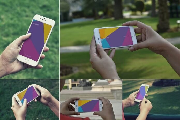 27+ Creative Hand Holding iPhone Mockup PSD Templates