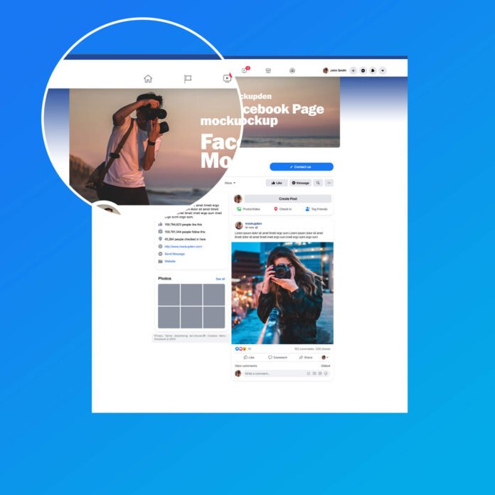 Free Facebook Page Mockup PSD Template