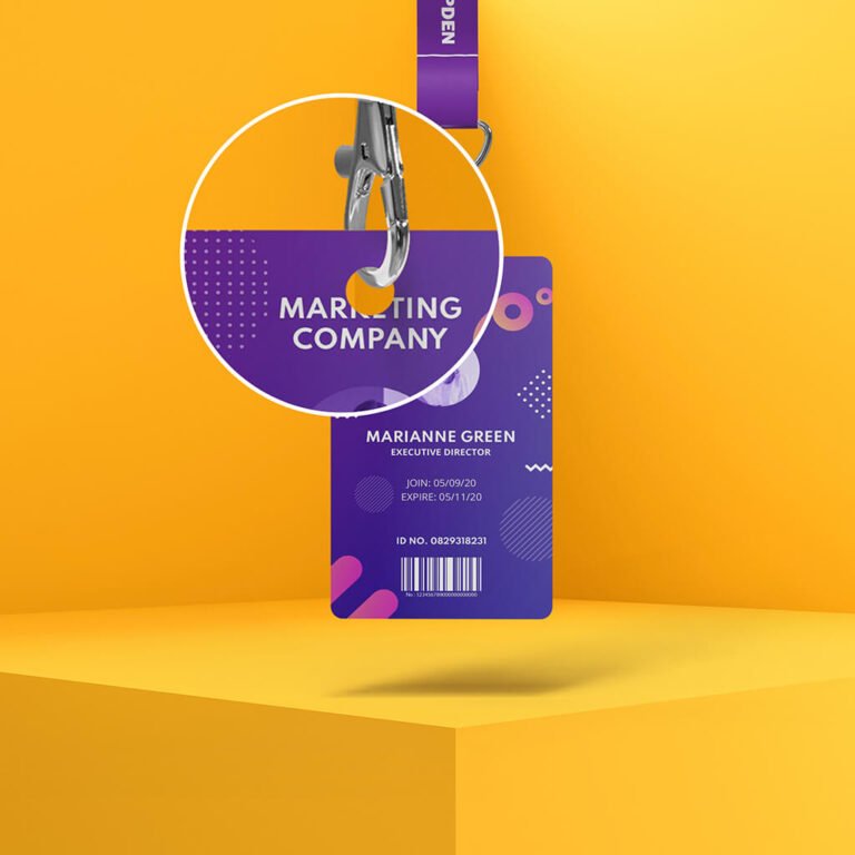 Free Hanging ID Card Mockup PSD