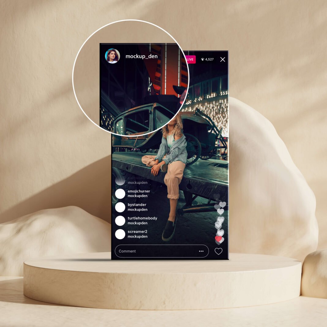 Free Instagram Live Mockup PSD