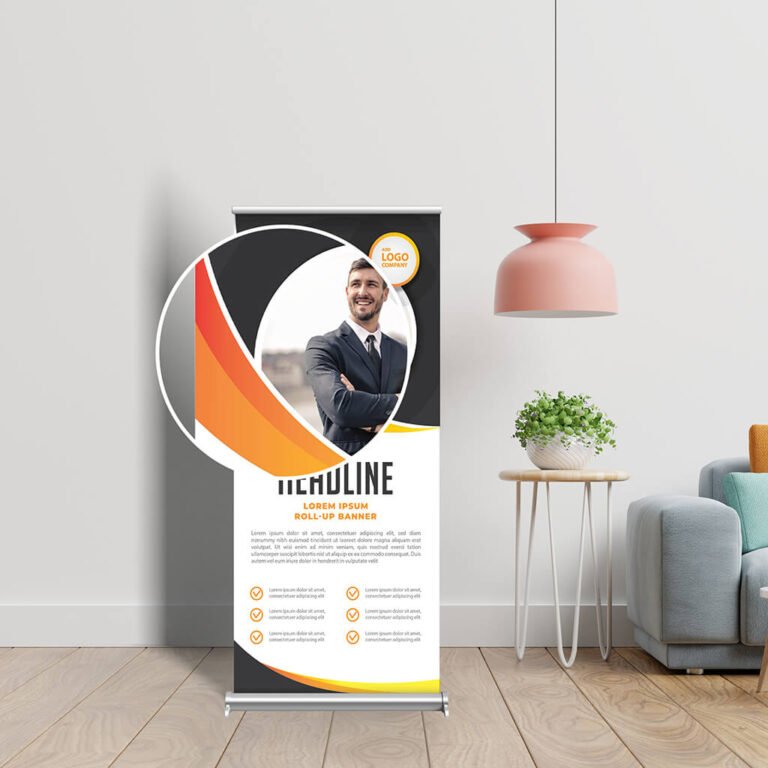 Free Roller Banner Mockup PSD