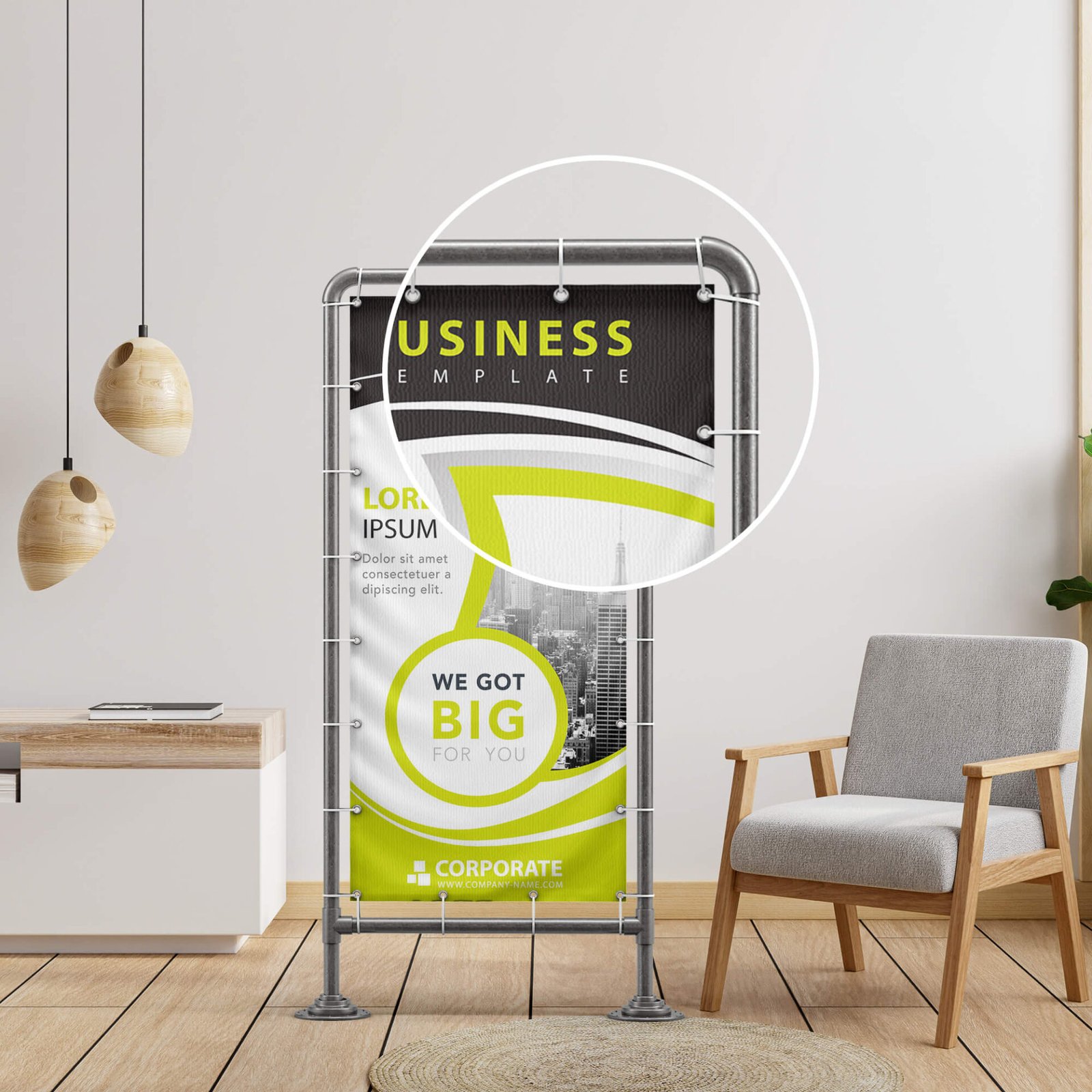Free Stand Banner Mockup PSD Template
