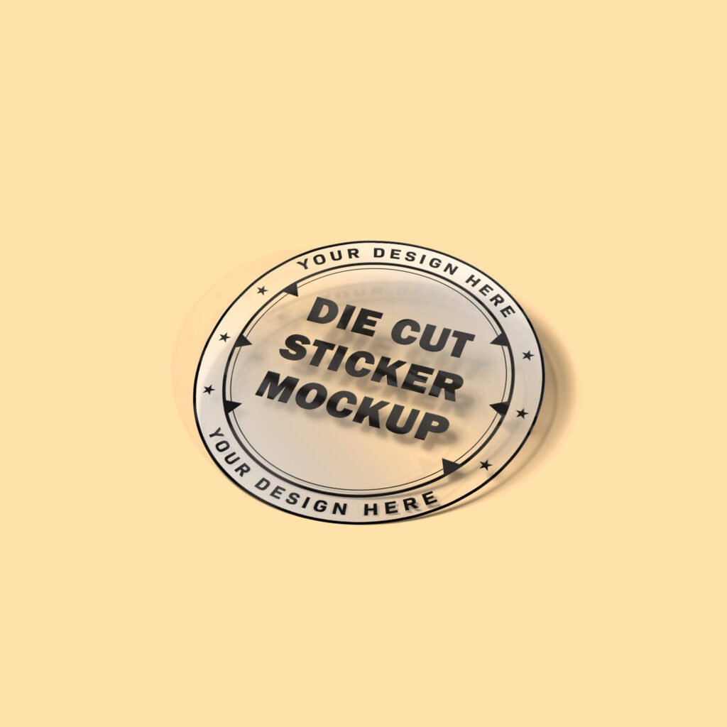 Free Die Cut Sticker Mockup PSD...