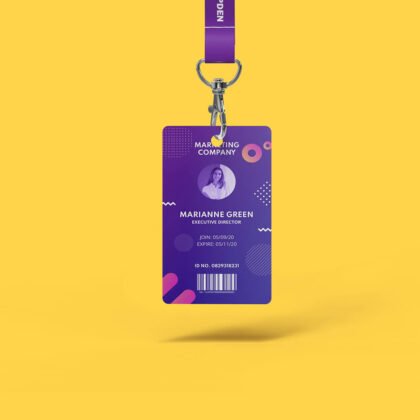 Free Hanging ID Card Mockup PSD