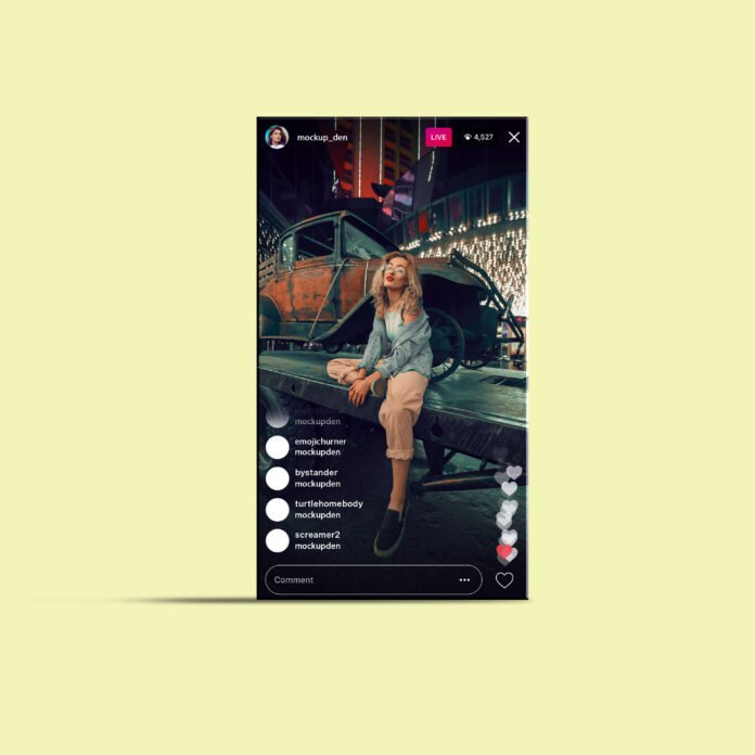 Free Instagram Live Mockup PSD