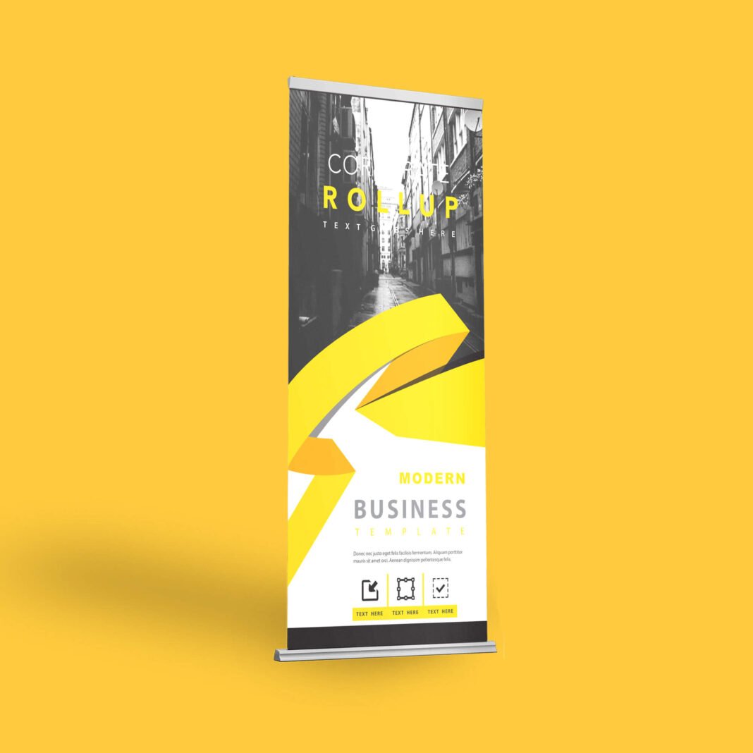 Free Stand Banner Mockup PSD...