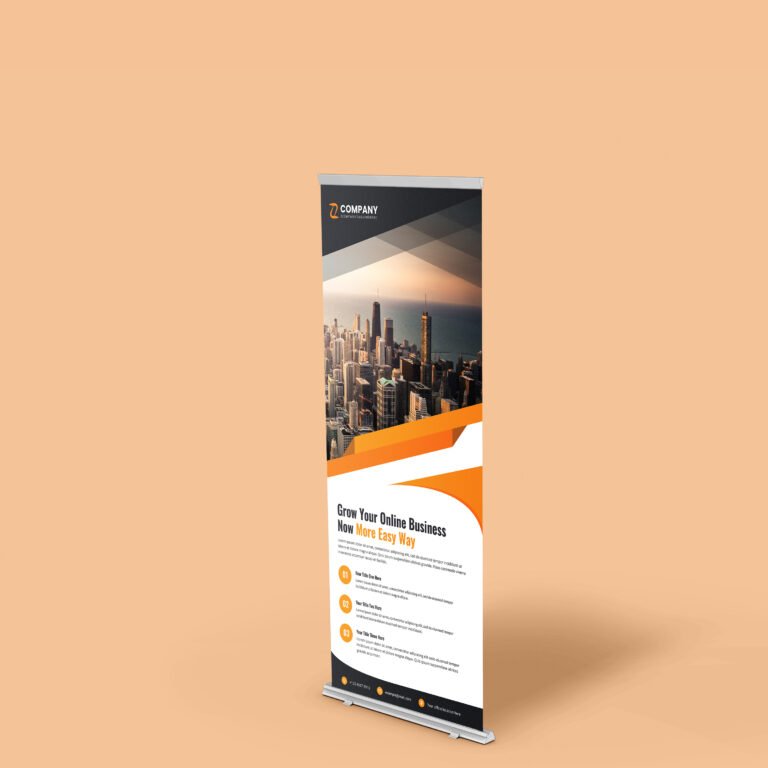 Free Stand Banner Mockup PSD
