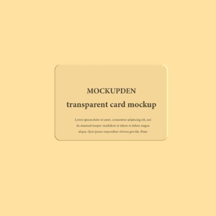 Free Transparent Card Mockup PSD...
