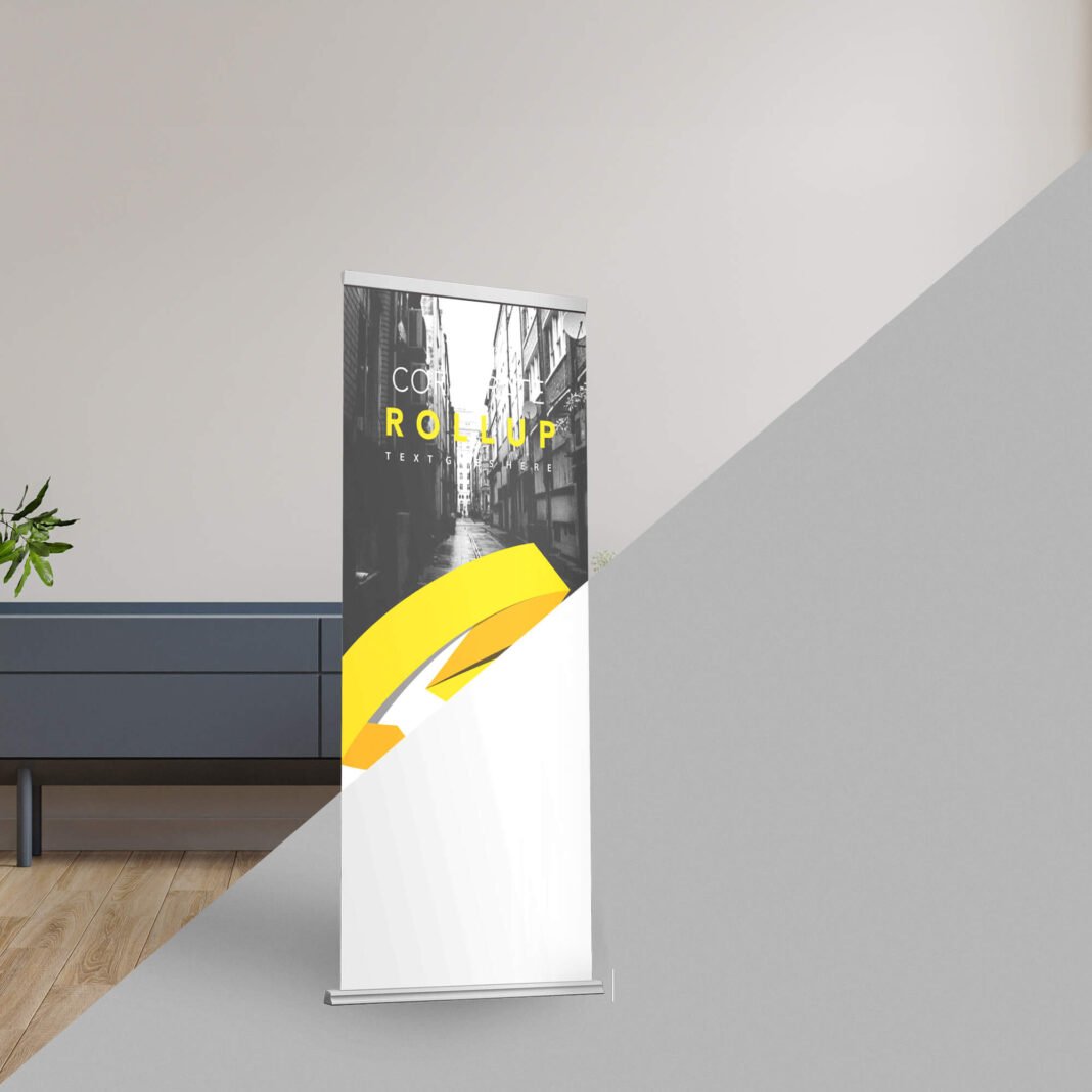 Free Stand Banner Mockup PSD...