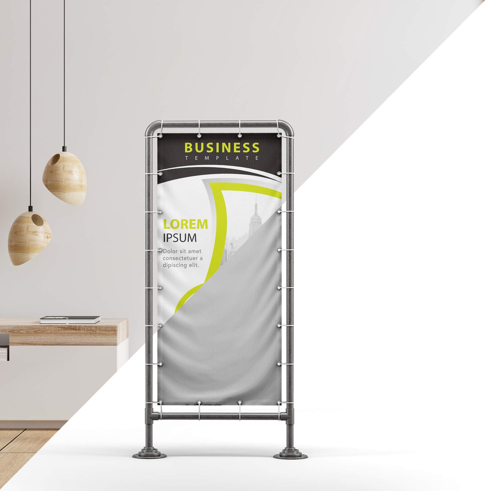 Free Stand Banner Mockup PSD Template