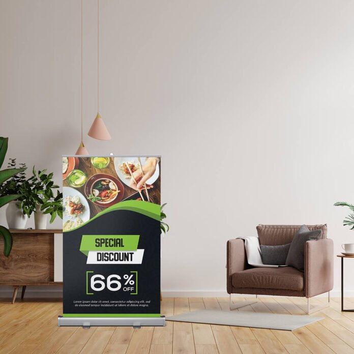 Free Banner Stand Mockup PSD