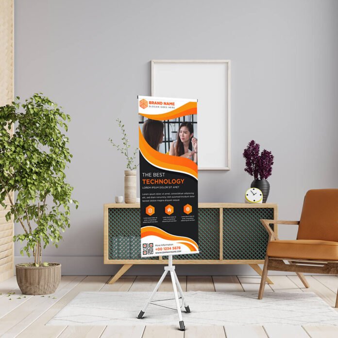 Free Banner Stand Mockup PSD