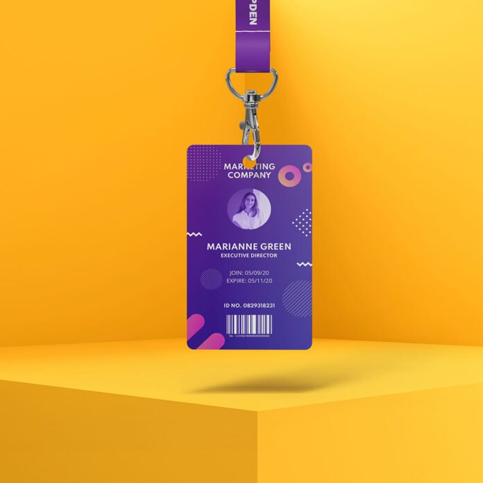 Free Hanging ID Card Mockup PSD