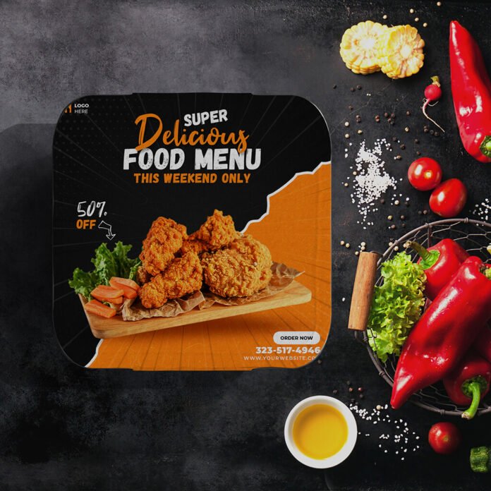 Free Food Box Mockup PSD Template