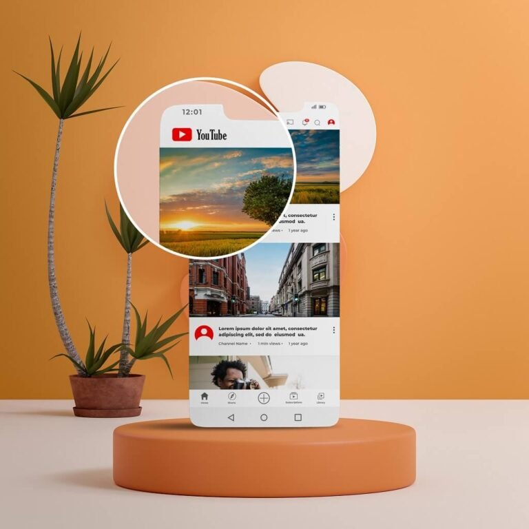 Free YouTube App Mockup PSD