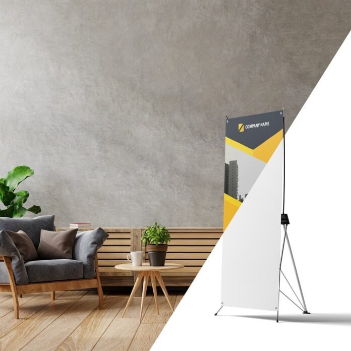 Free Banner Stand Mockup PSD
