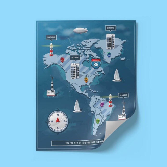 Free Map Mockup PSD Template