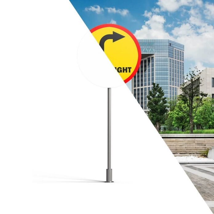 Free Circle Sign Mockup PSD