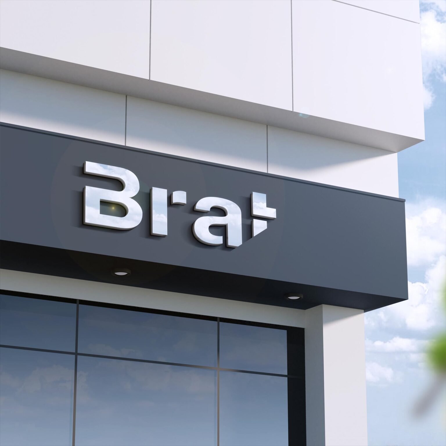 Free Building Facade Mockup PSD