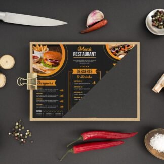 Free Landscape Menu Mockup PSD