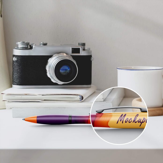 Free Ballpoint Pen Mockup PSD Template