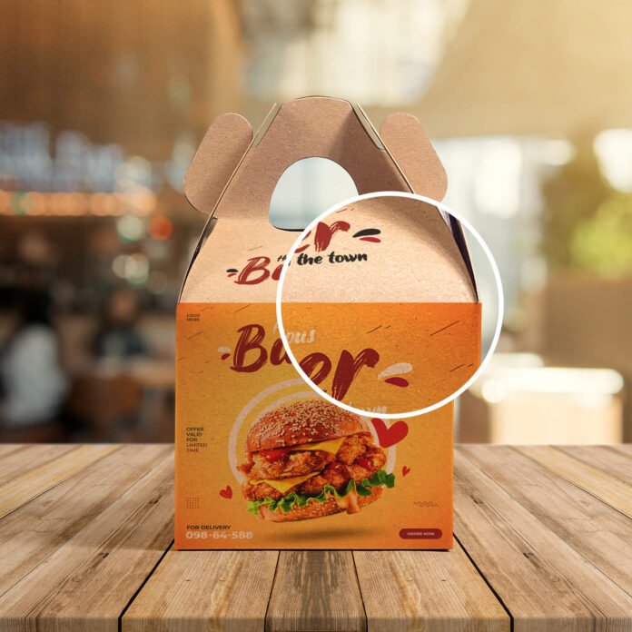 Free Kraft Box With Handle Mockup PSD Template - Mockup Den