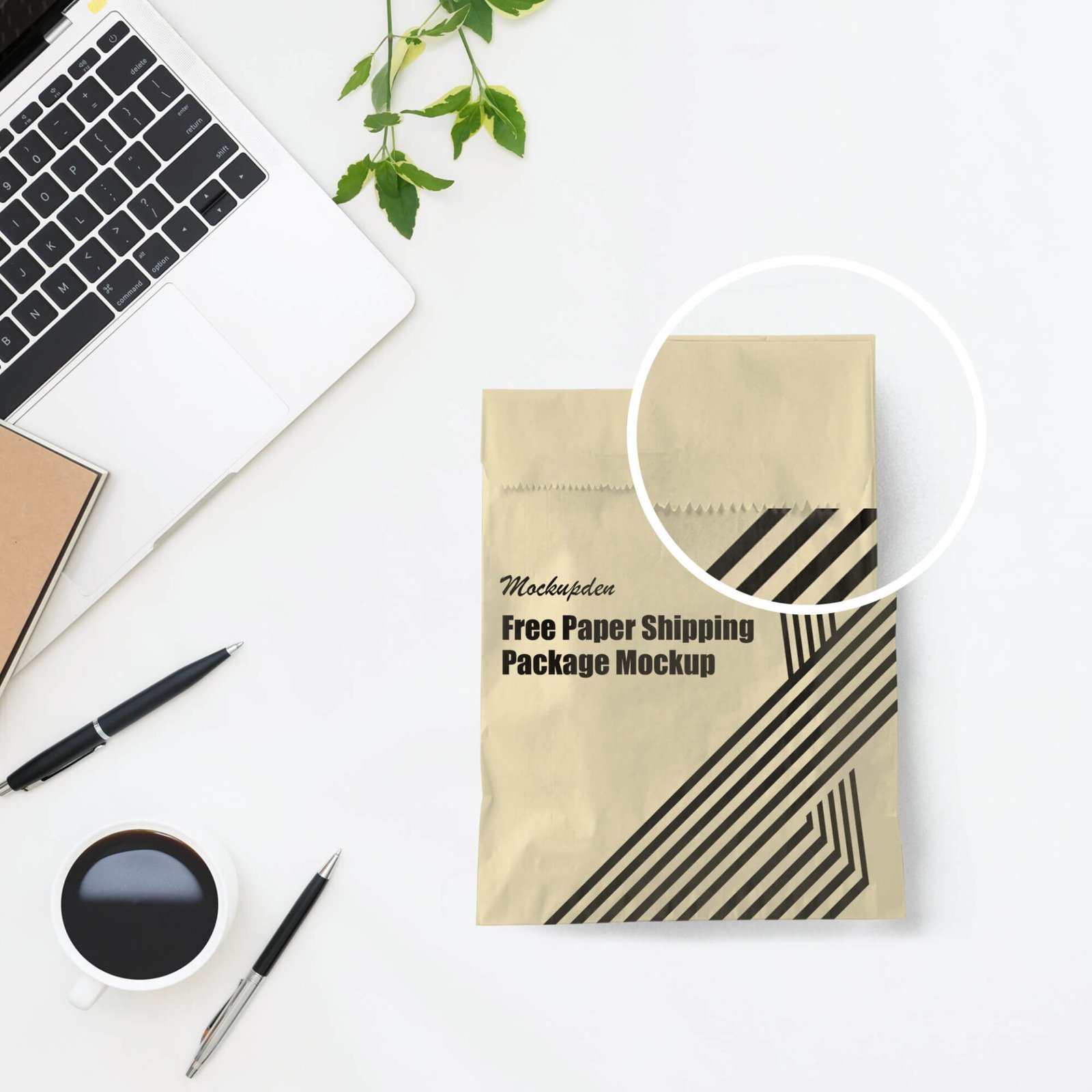 Free Paper Shipping Package Mockup PSD Template - Mockup Den