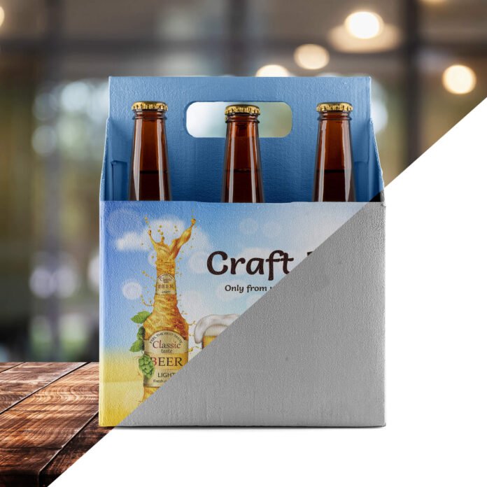 Free Beer Box Mockup PSD Template
