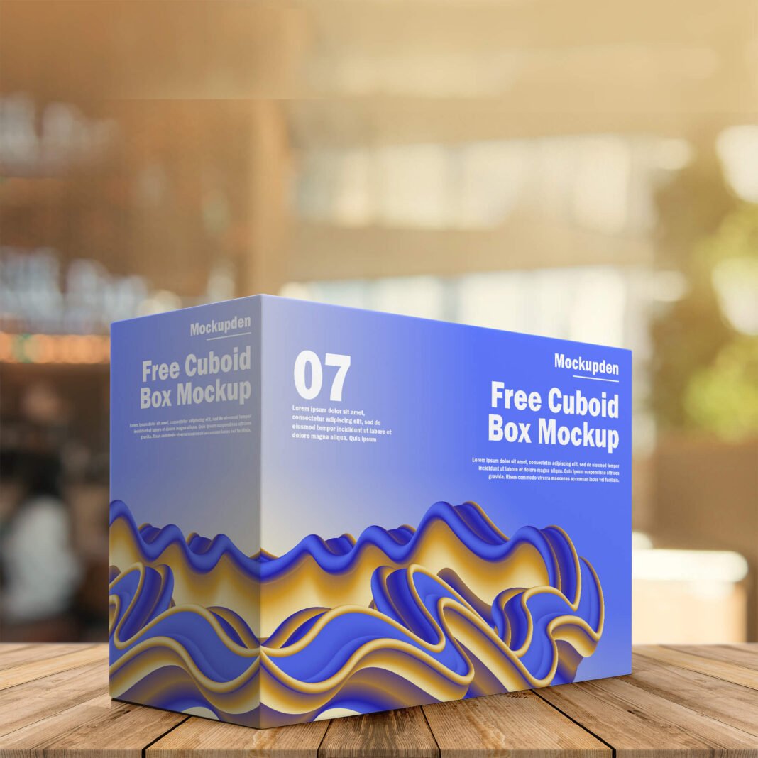 Free Cuboid Box Mockup PSD Template - Mockup Den