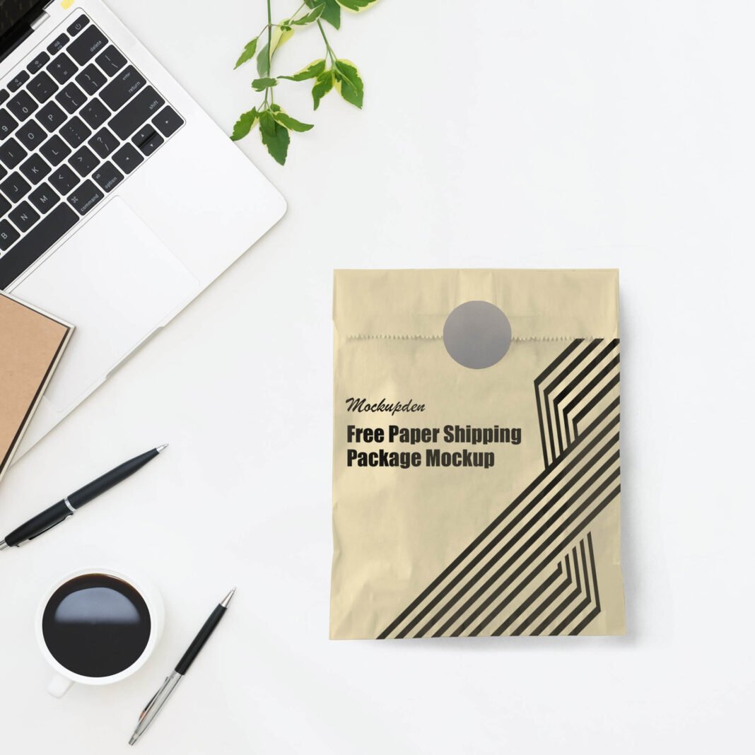 Free Paper Shipping Package Mockup PSD Template - Mockup Den