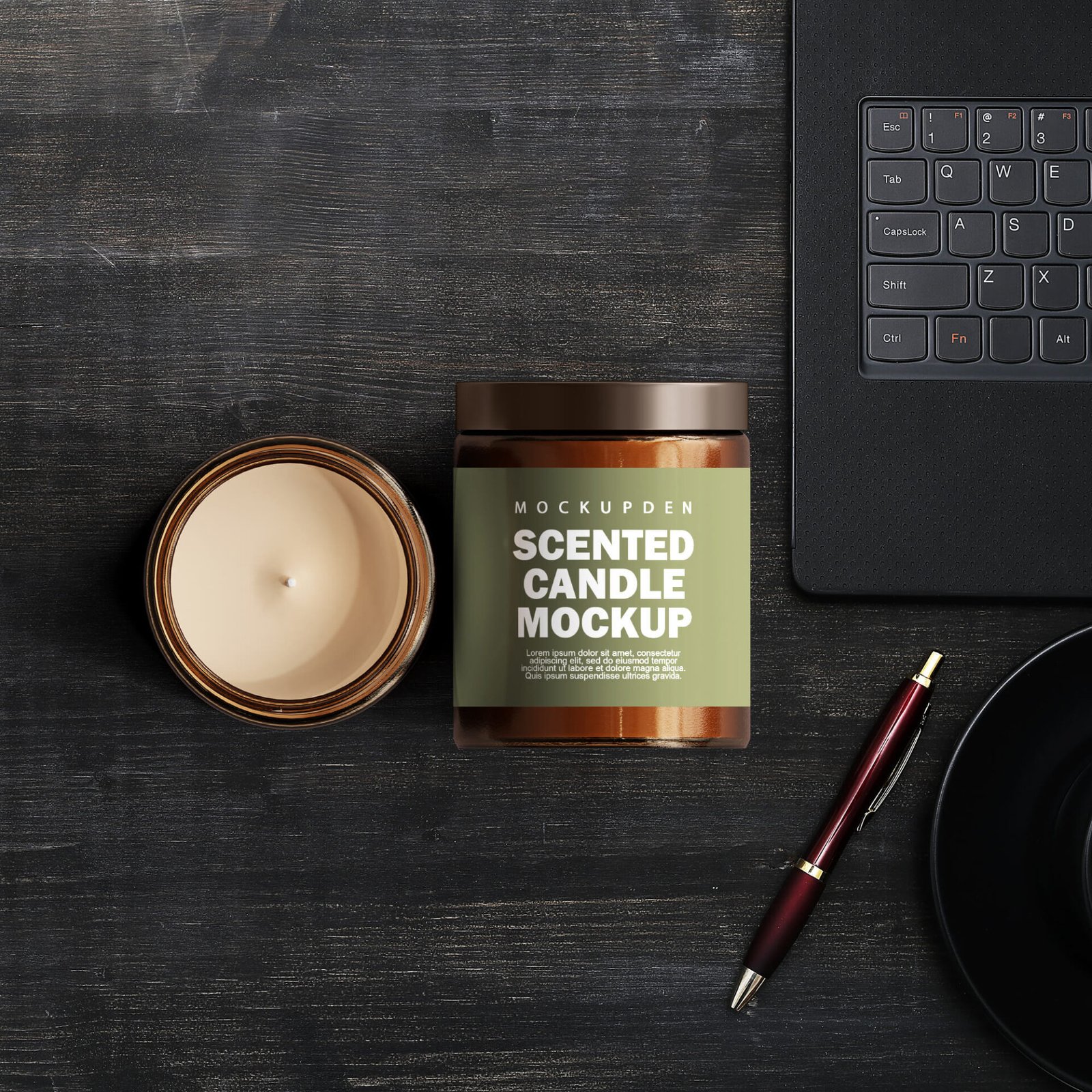 Free Scented Candle Mockup PSD Template - Mockup Den