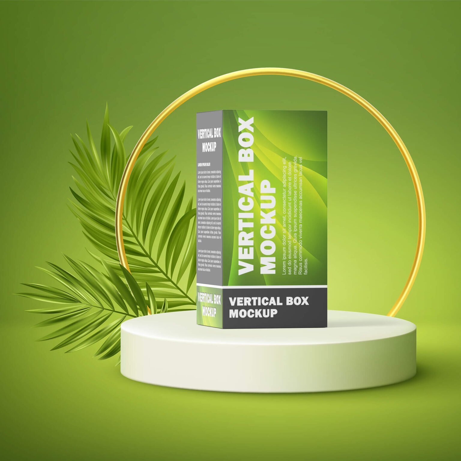 Free Vertical Box Mockup PSD Template