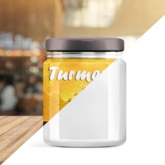 Free Turmeric Powder Jar Mockup PSD