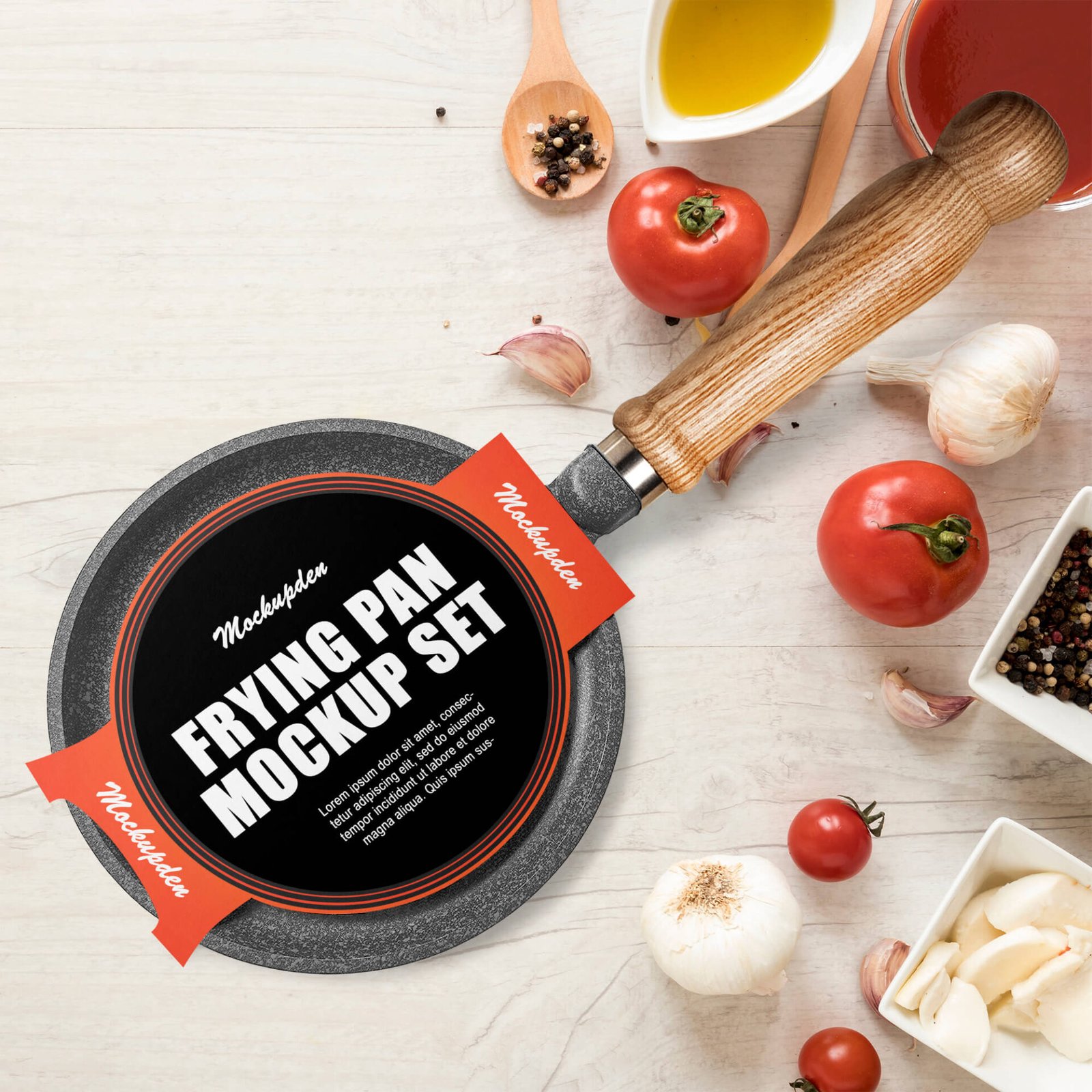 Free Frying Pan Mockup Set PSD Template