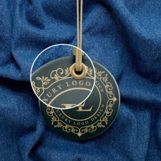 Free Circle Label Mockup PSD Template