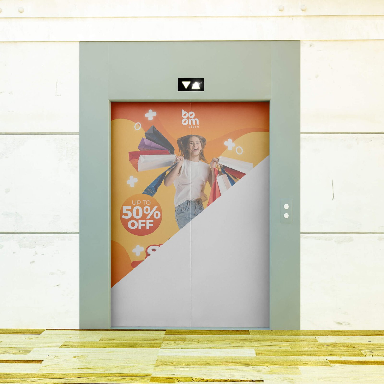 Free Elevator Door Mockup PSD Template