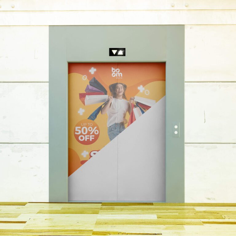 Free Elevator Door Mockup PSD Template