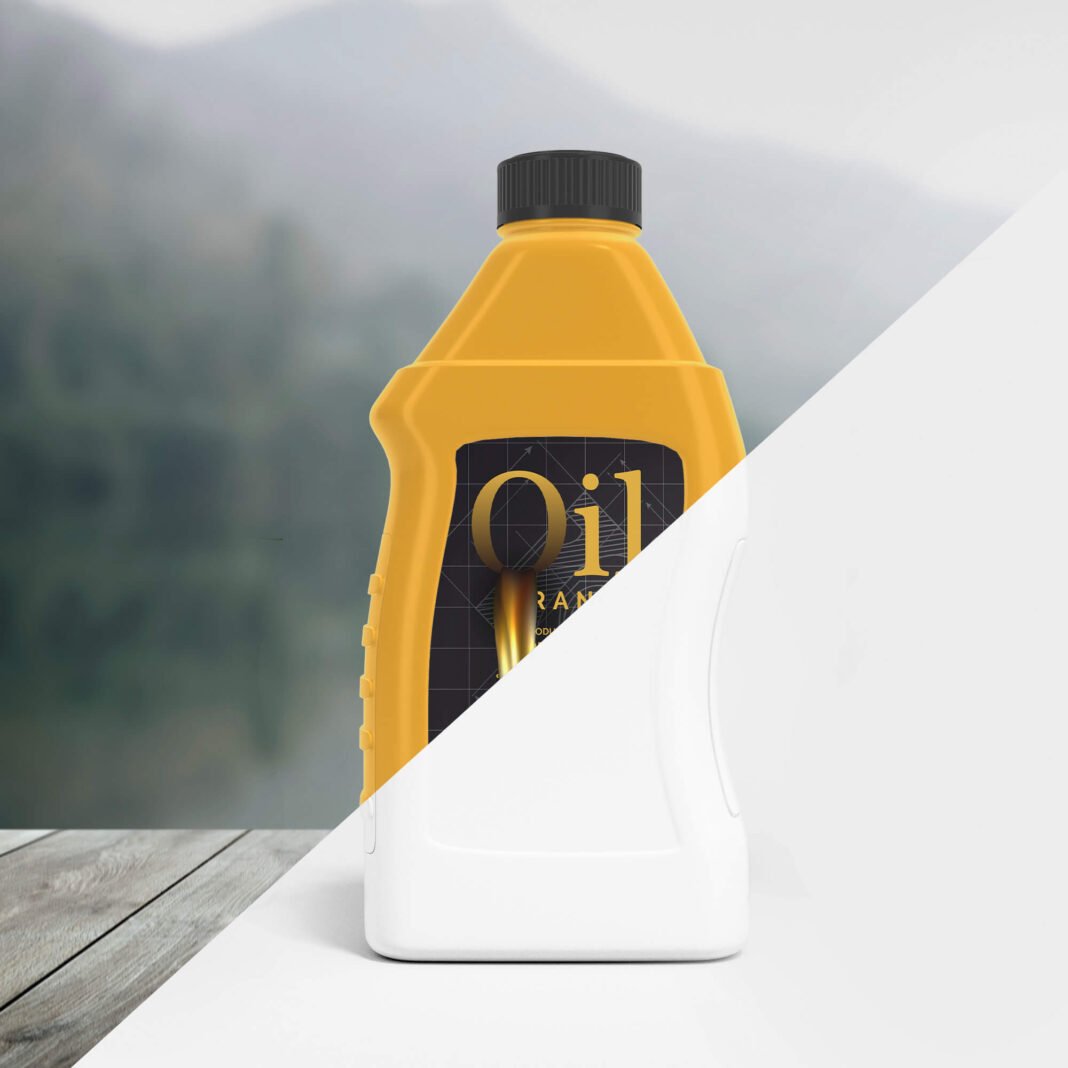 Free Motor Oil Bottle Mockup Set PSD