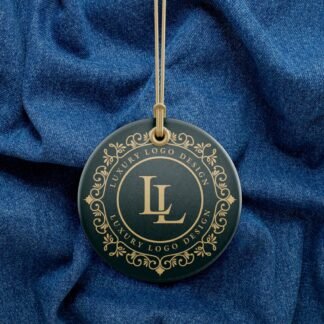 Free Circle Label Mockup PSD Template