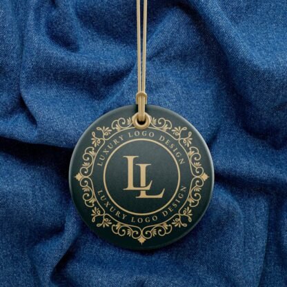 Free Circle Label Mockup PSD Template