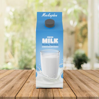 Free Small Milk Carton Mockup PSD